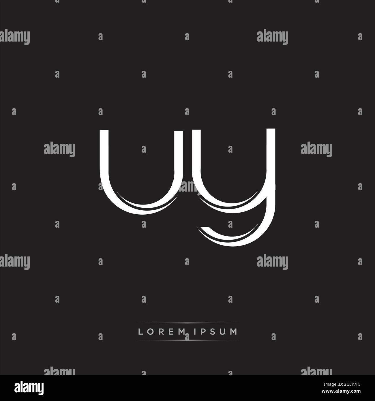 Initial Letter Split Lowercase Logo Modern Monogram Template Isolated on Black White colors with ...
