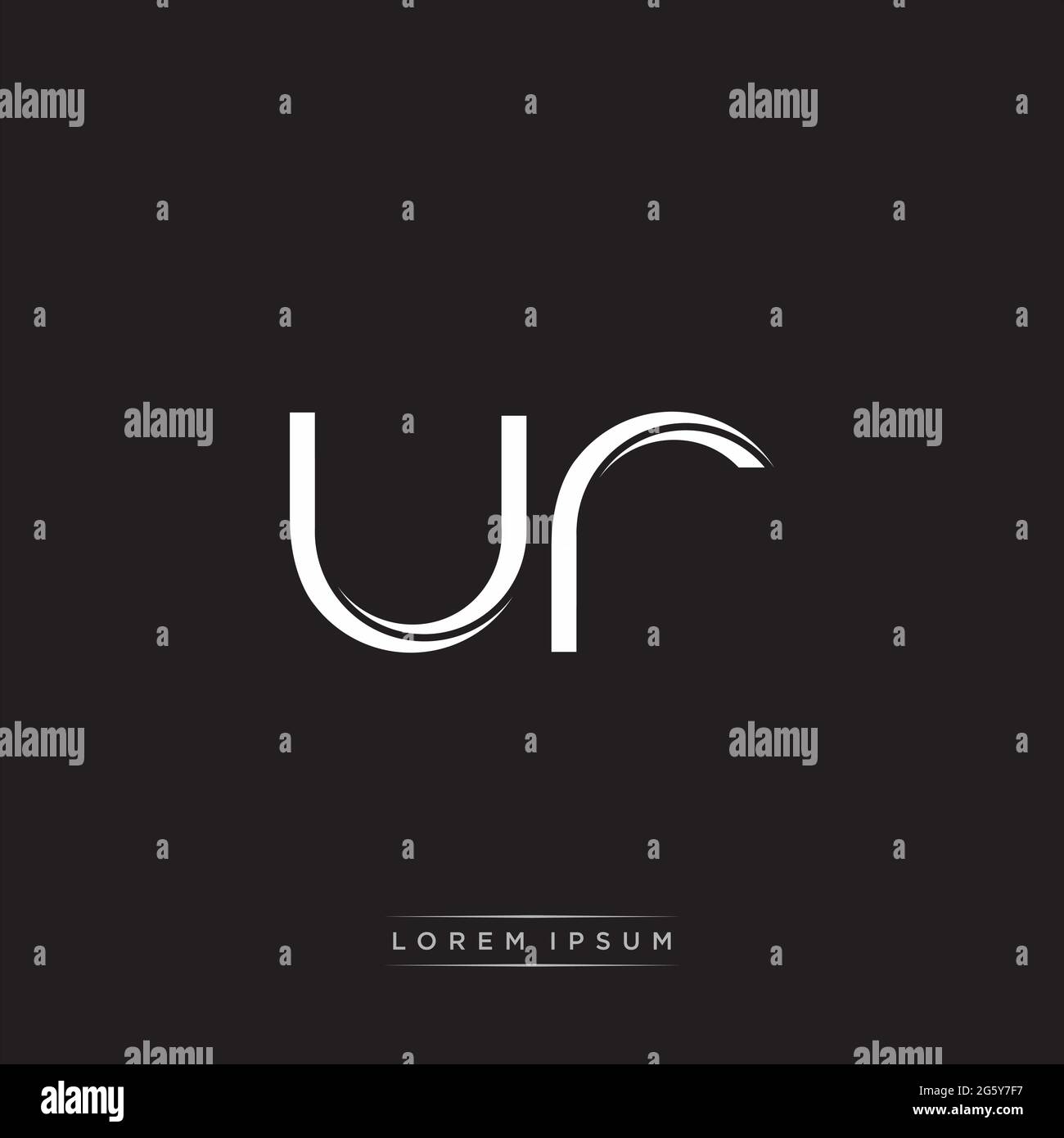 Initial Letter Split Lowercase Logo Modern Monogram Template Isolated on Black White colors with ...