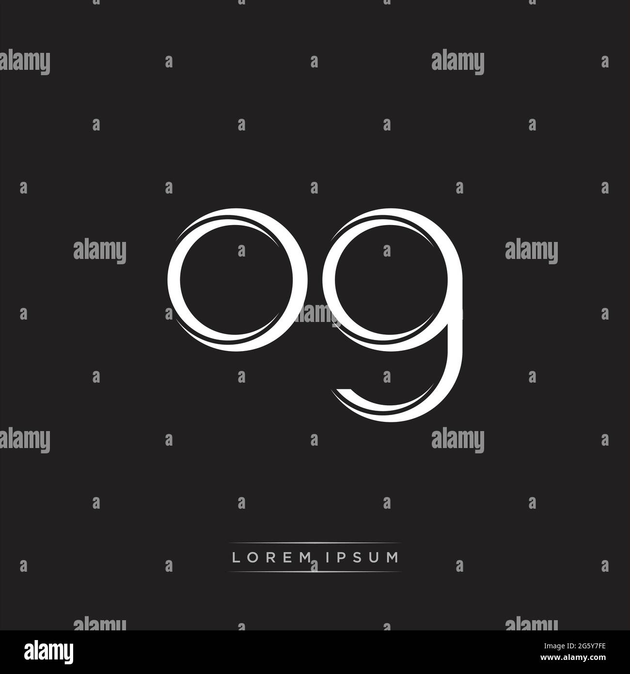 Initial Letter Split Lowercase Logo Modern Monogram Template Isolated on Black White colors with ...