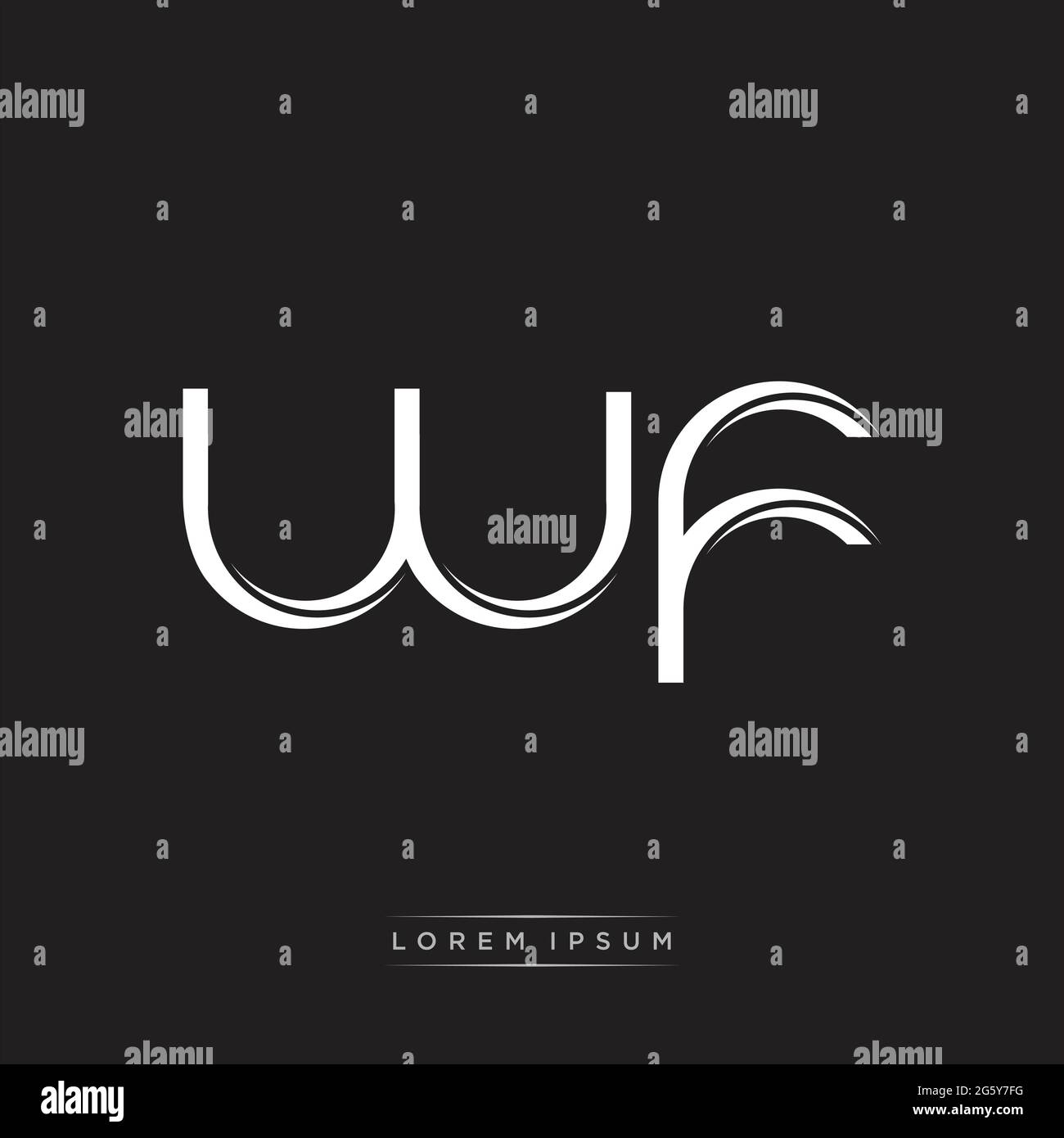 Initial Letter Split Lowercase Logo Modern Monogram Template Isolated on Black White colors with ...