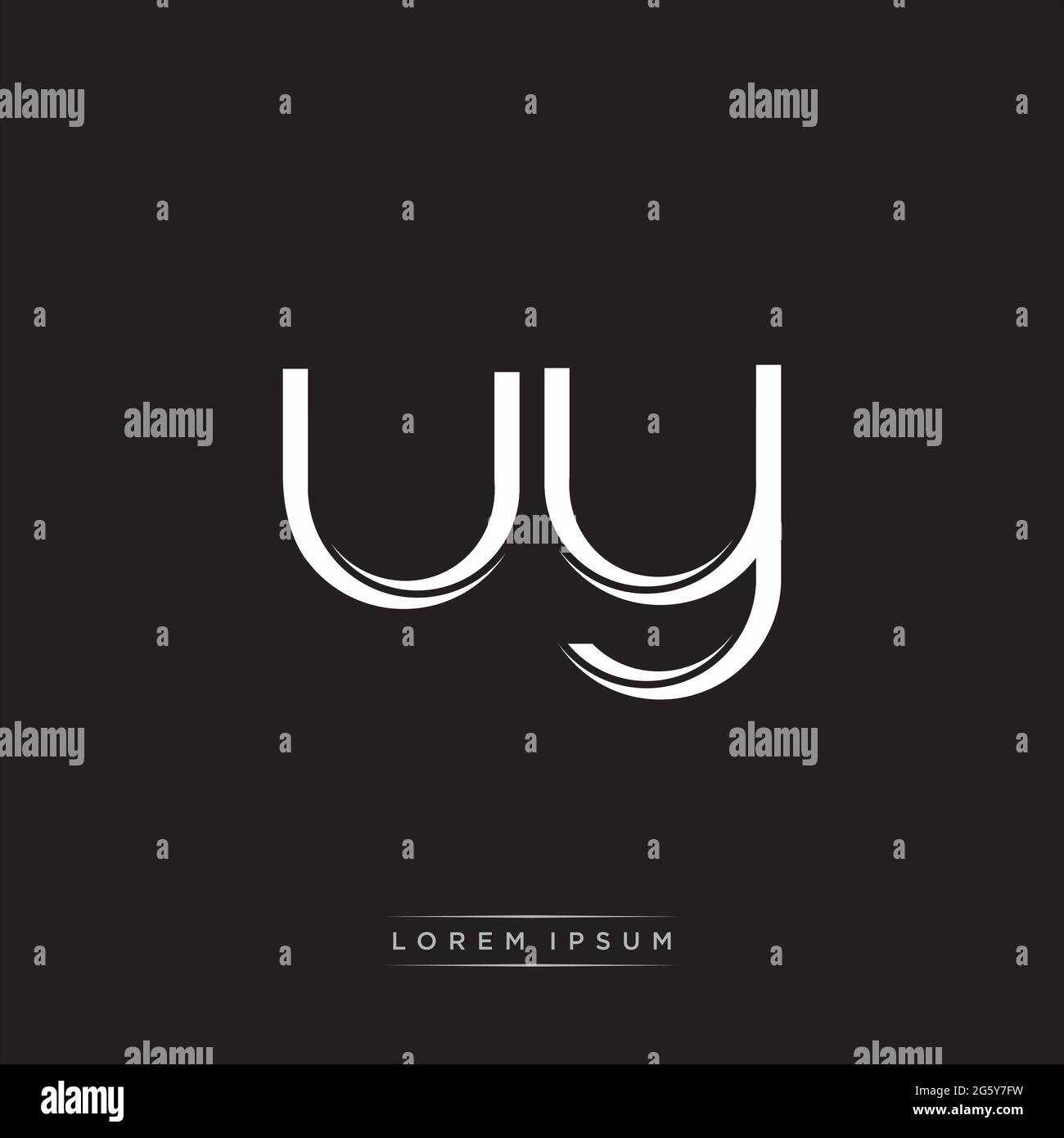 Initial Letter Split Lowercase Logo Modern Monogram Template Isolated on Black White colors with ...
