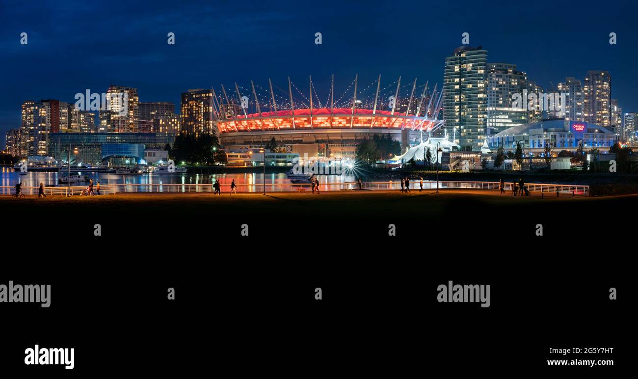 Night view of BC Place Stadium in Vancouver, Canada Stock Photo - Alamy