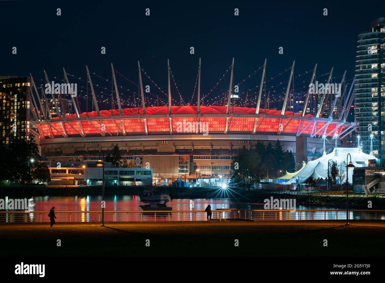 Night view of BC Place Stadium in Vancouver, Canada Stock Photo - Alamy