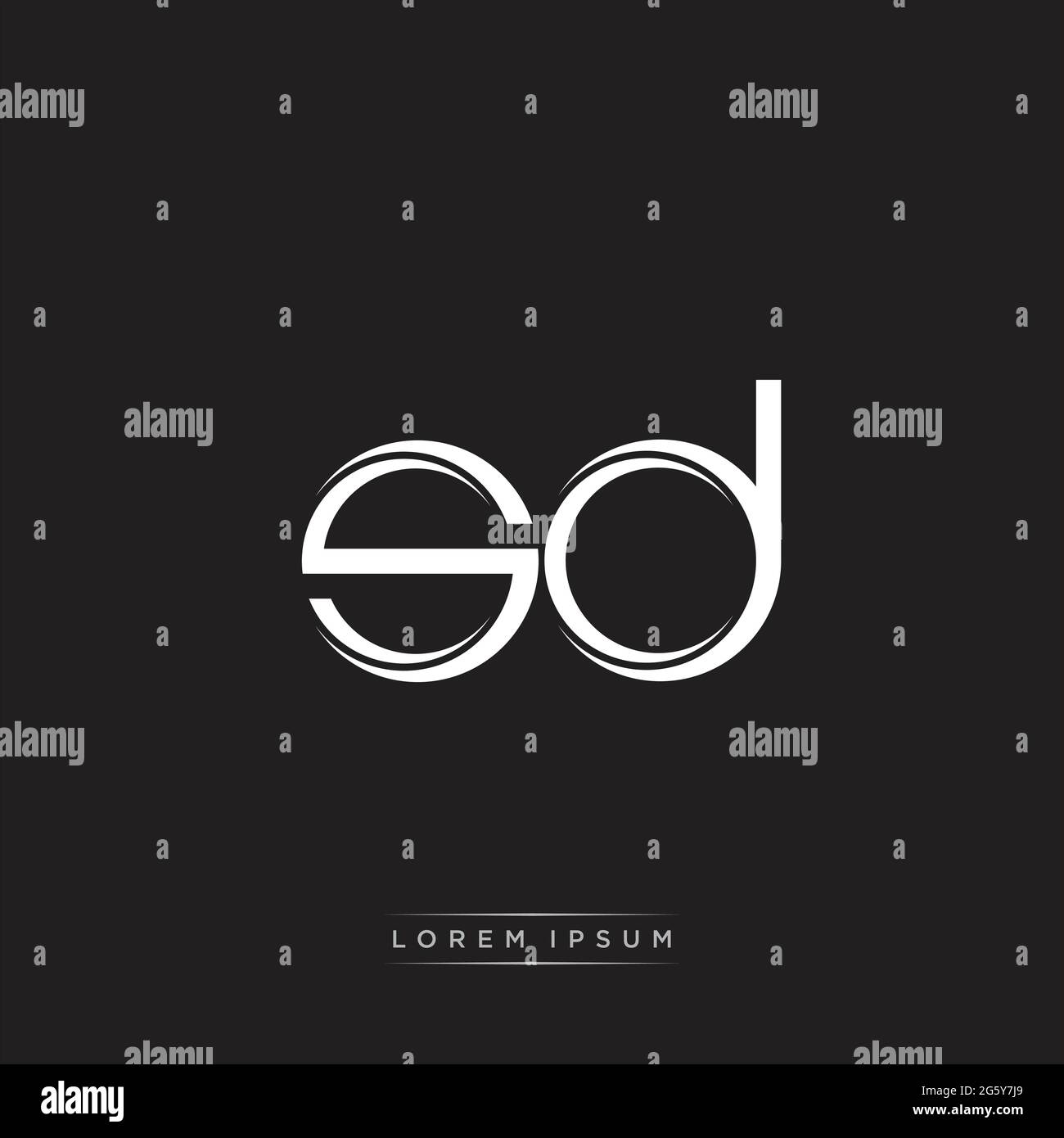 Initial Letter Split Lowercase Logo Modern Monogram Template Isolated on Black White colors with ...