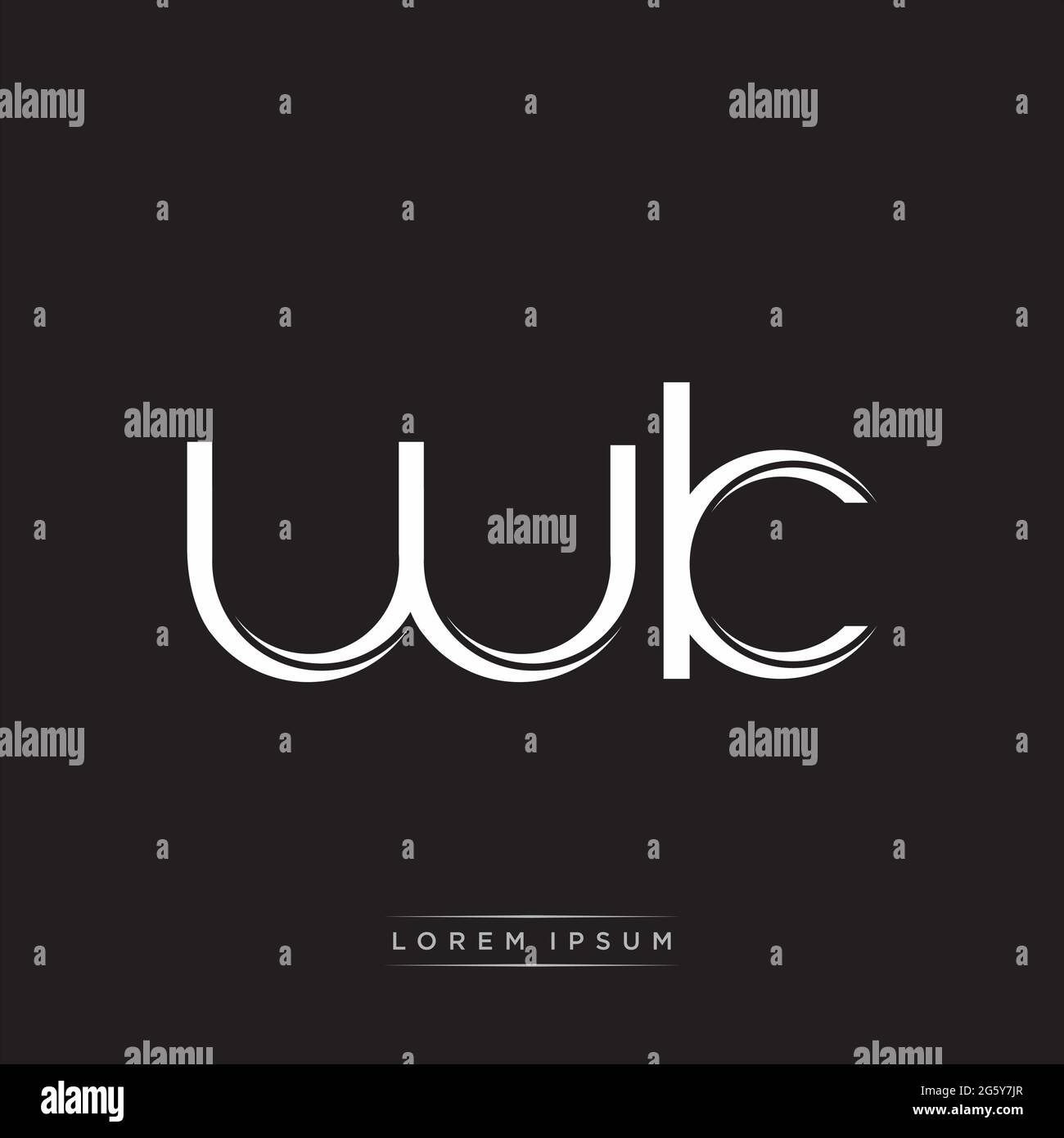 Initial Letter Split Lowercase Logo Modern Monogram Template Isolated on Black White colors with ...