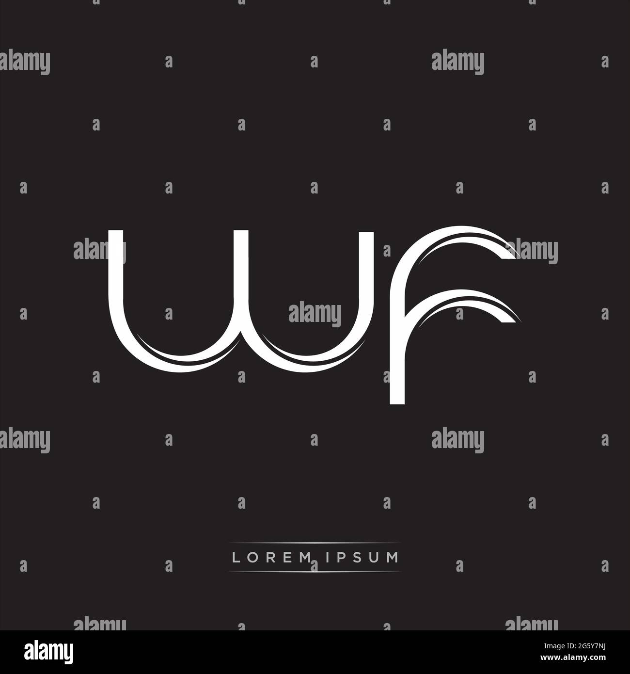 Initial Letter Split Lowercase Logo Modern Monogram Template Isolated on Black White colors with ...