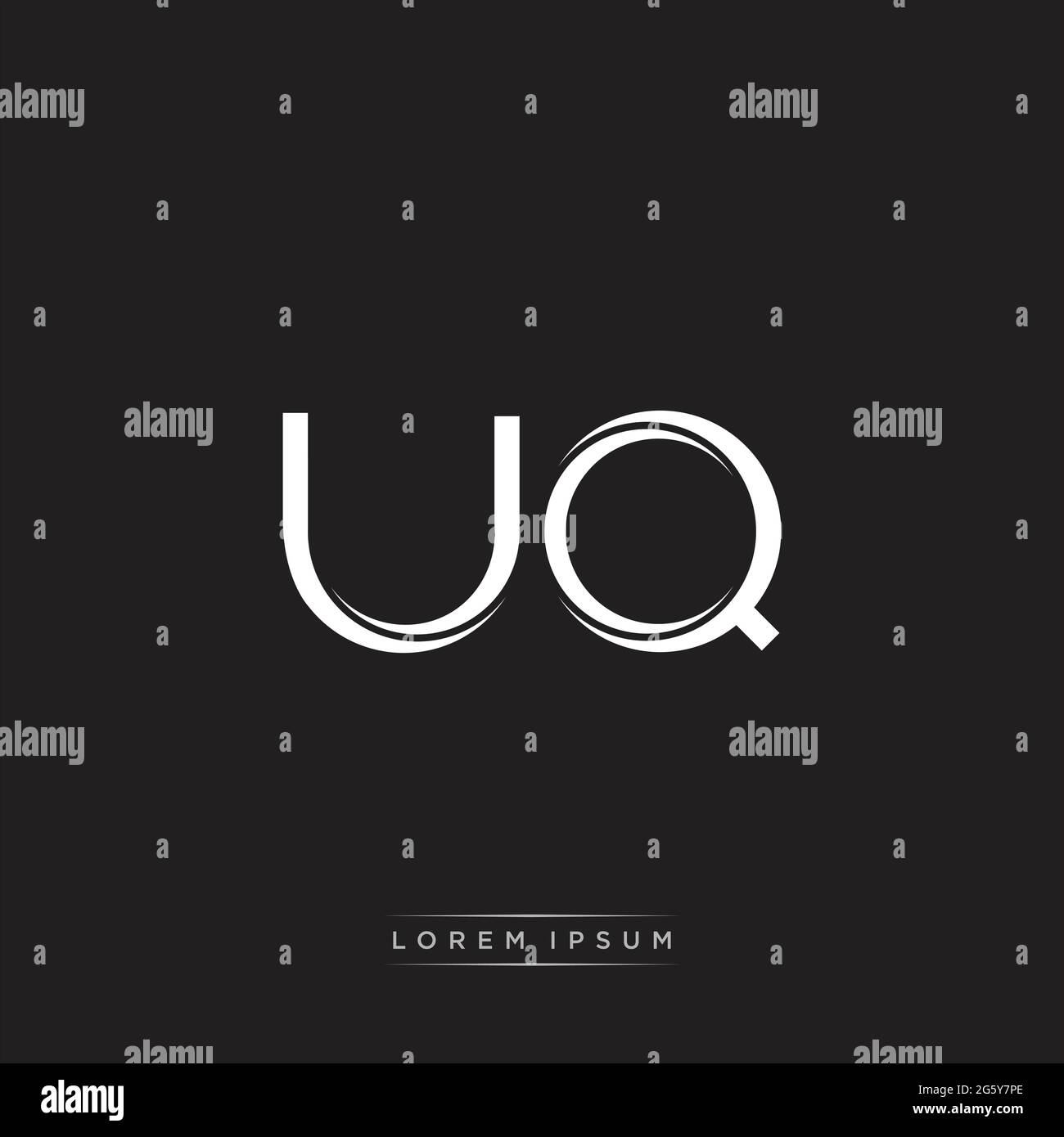 Initial Letter Split Lowercase Logo Modern Monogram Template Isolated on Black White colors with ...