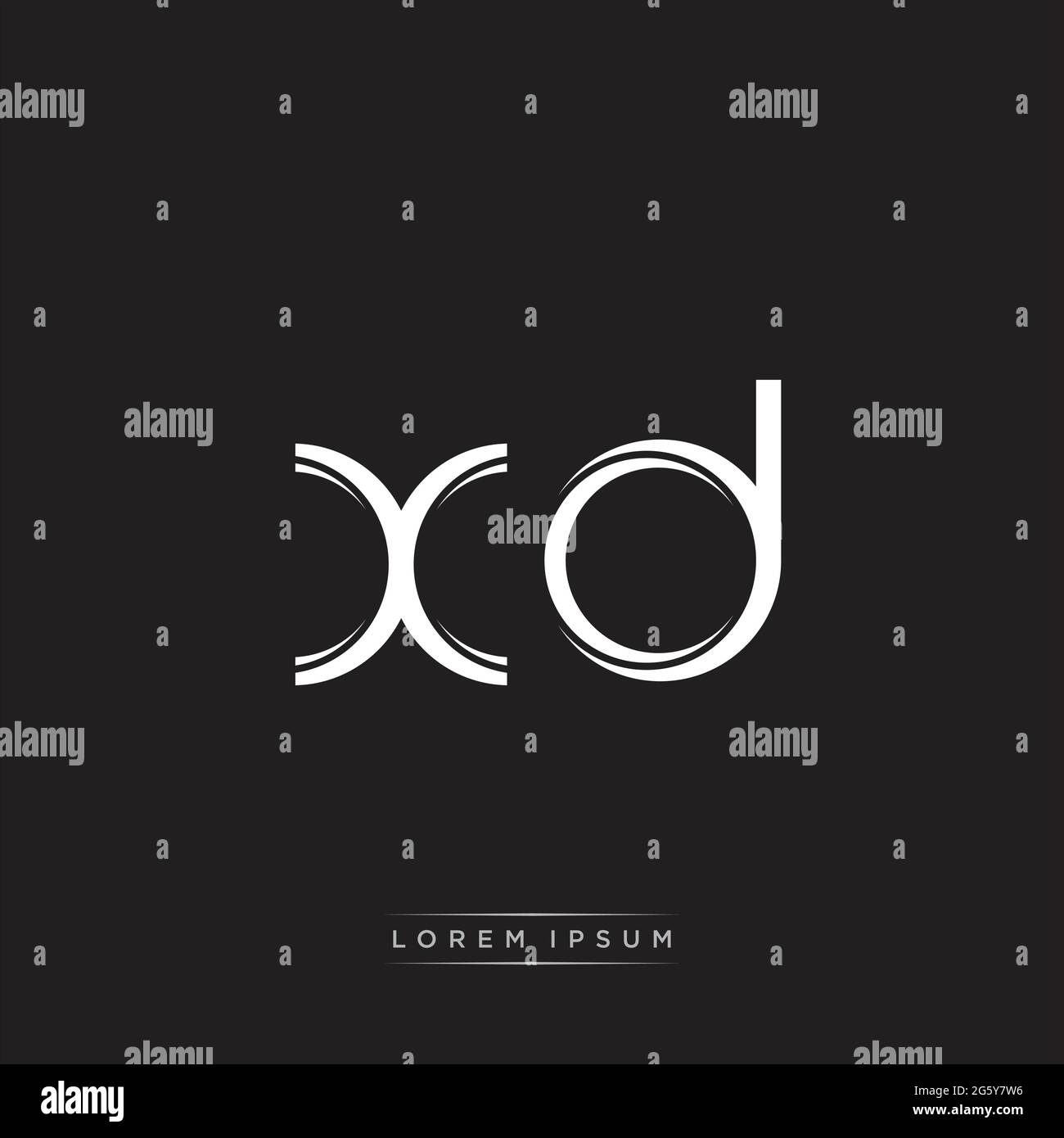 Initial Letter Split Lowercase Logo Modern Monogram Template Isolated on Black White colors with ...