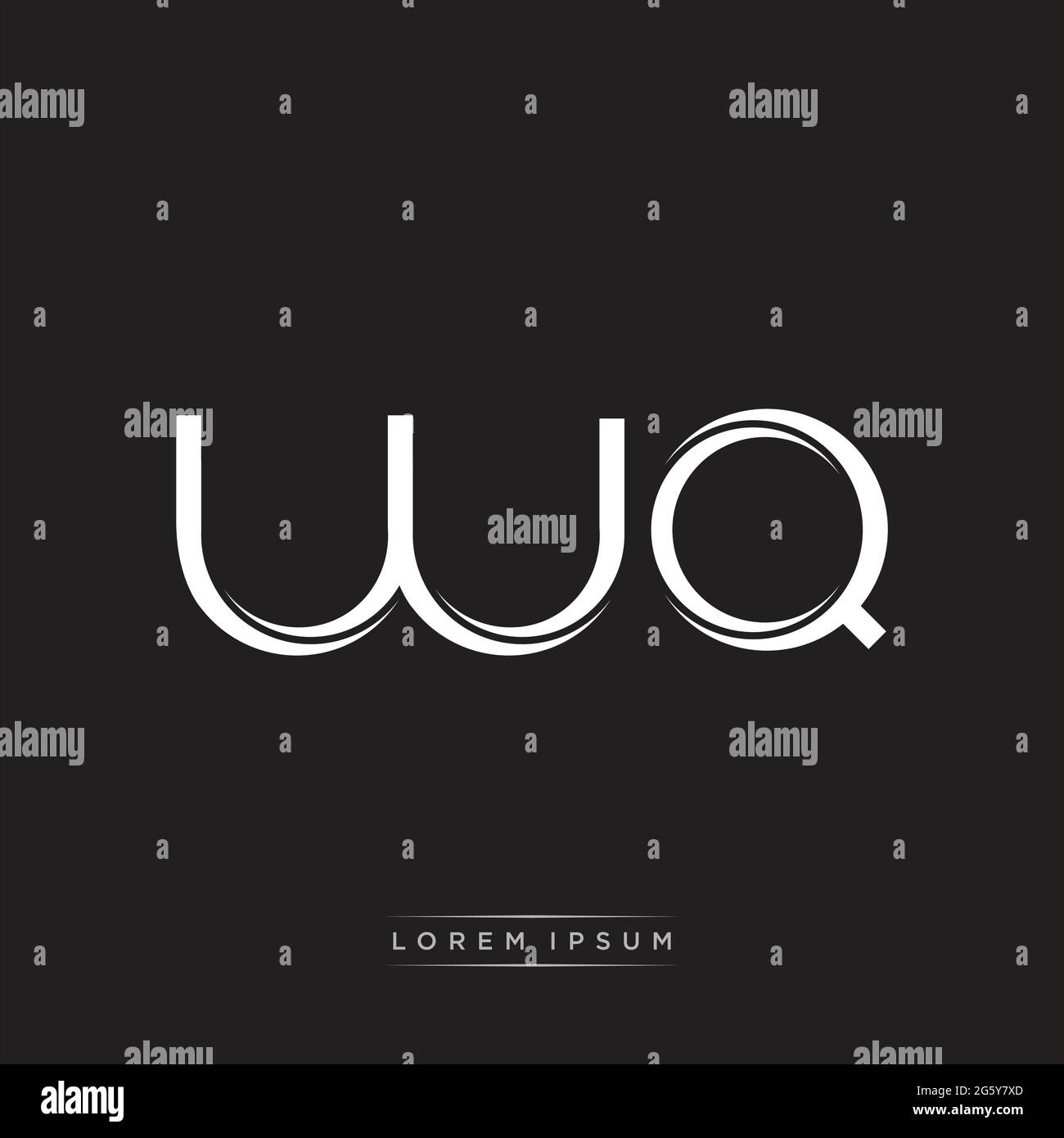 Initial Letter Split Lowercase Logo Modern Monogram Template Isolated on Black White colors with ...