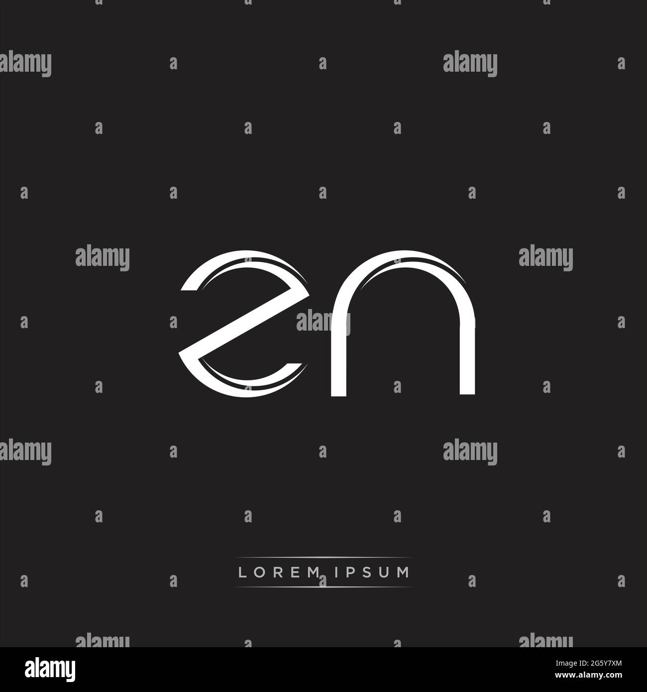 Initial Letter Split Lowercase Logo Modern Monogram Template Isolated on Black White colors with ...