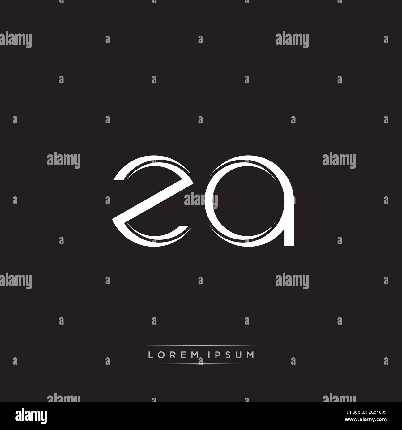 Initial Letter Split Lowercase Logo Modern Monogram Template Isolated on Black White colors with ...