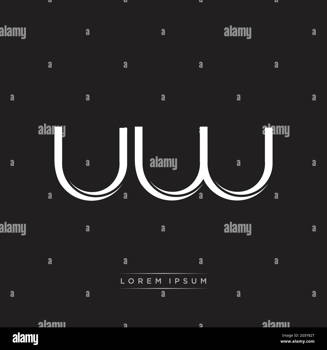 Initial Letter Split Lowercase Logo Modern Monogram Template Isolated on Black White colors with ...