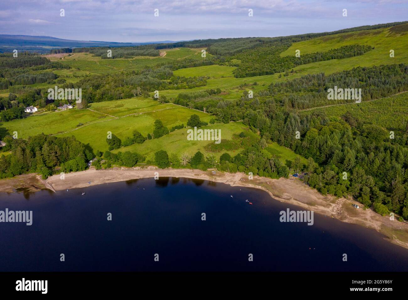 Dwindling low water level scottish loch hi-res stock photography and ...