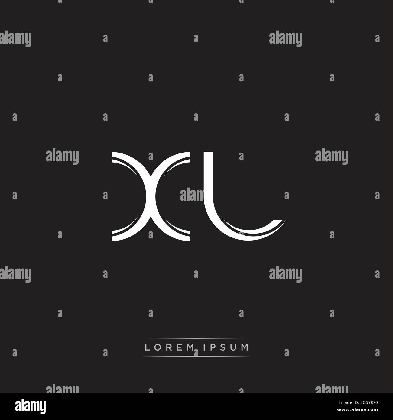 Initial Letter Split Lowercase Logo Modern Monogram Template Isolated on Black White colors with ...