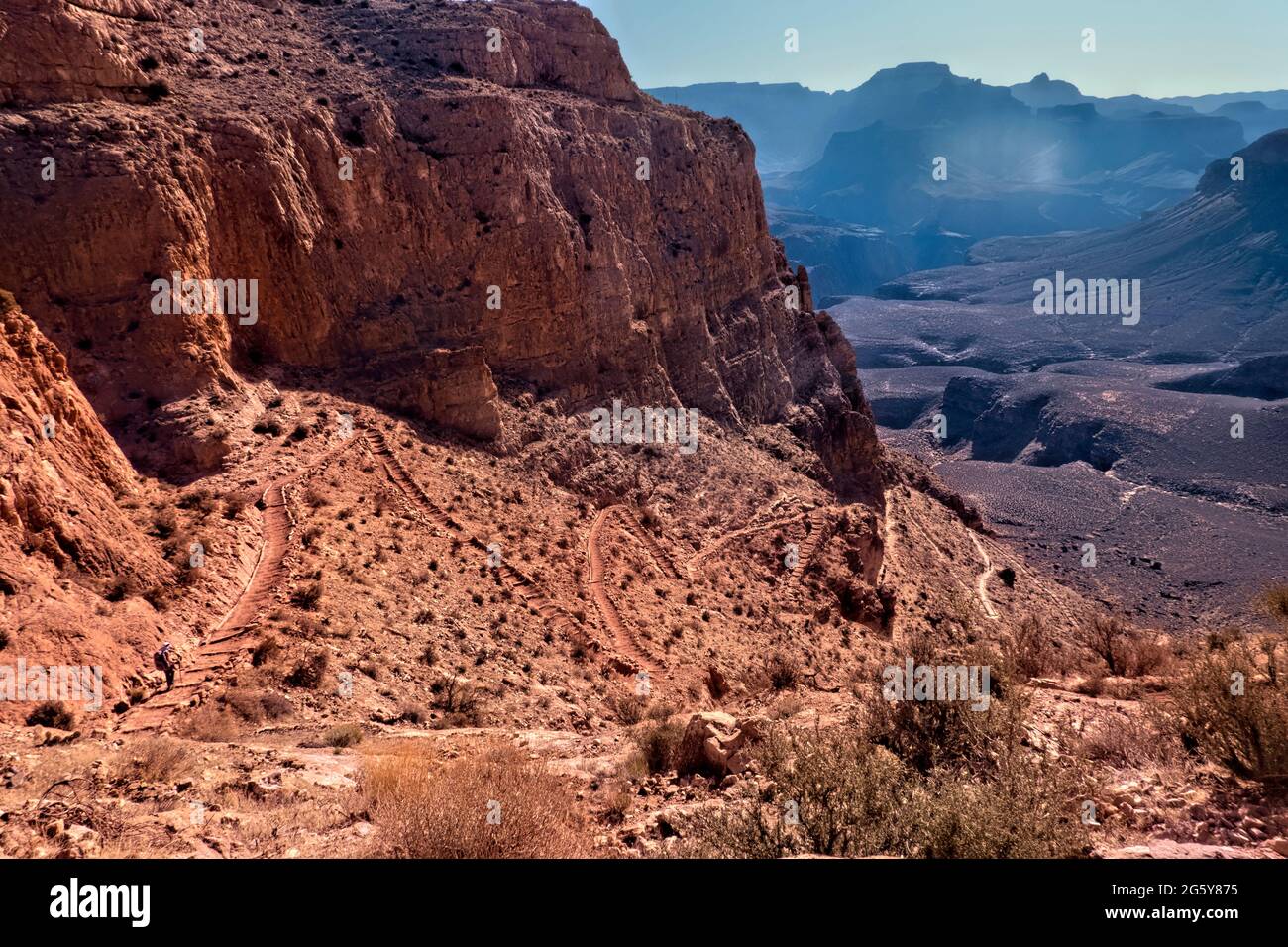 The view descending the North Kaibab Trail, Grand Canyon National Park ...