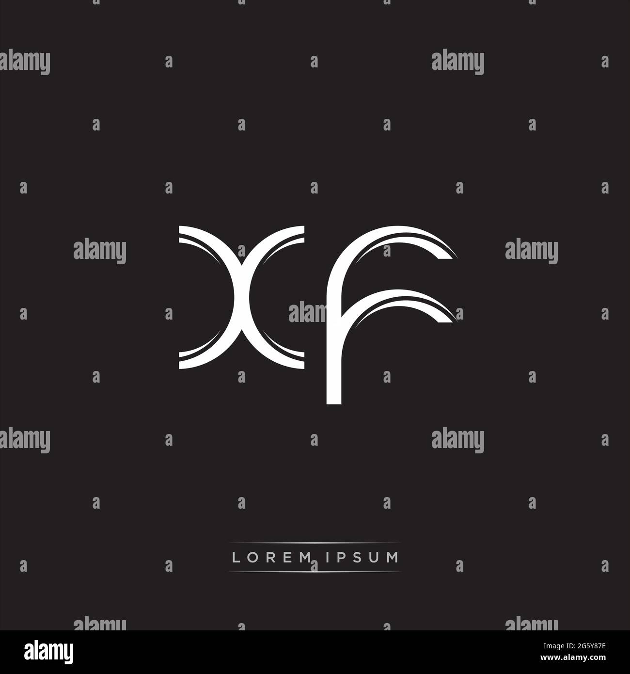 Initial Letter Split Lowercase Logo Modern Monogram Template Isolated on Black White colors with ...