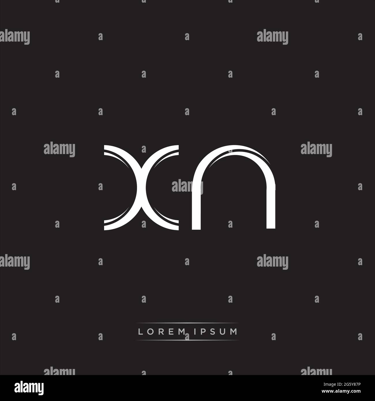 Initial Letter Split Lowercase Logo Modern Monogram Template Isolated on Black White colors with ...