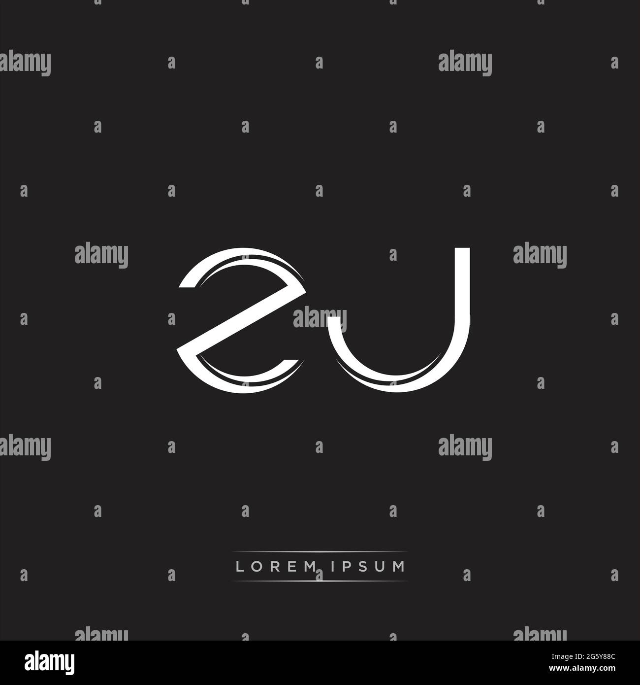 Initial Letter Split Lowercase Logo Modern Monogram Template Isolated on Black White colors with ...