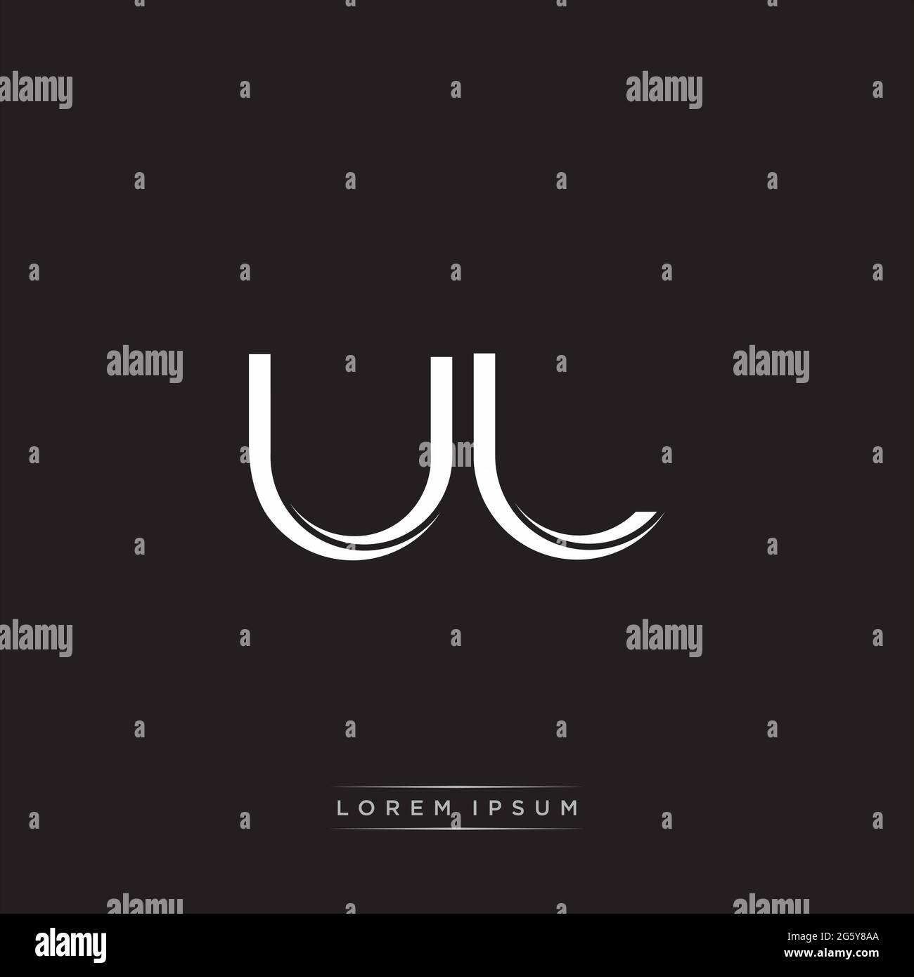 Initial Letter Split Lowercase Logo Modern Monogram Template Isolated on Black White colors with ...