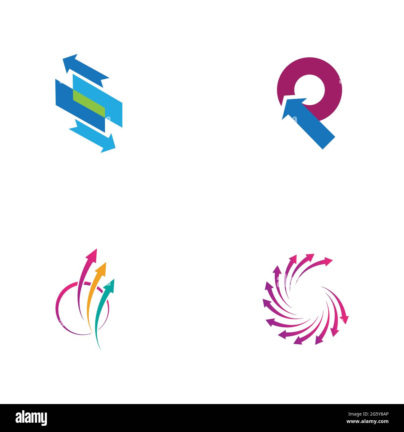 set of arrow logo business illustration design Stock Vector Image & Art ...