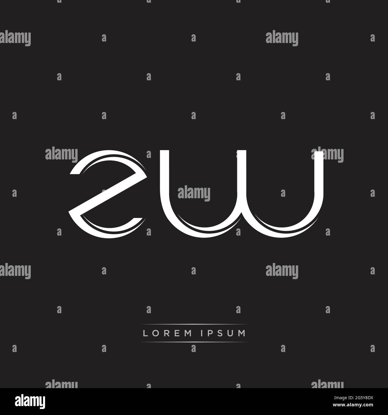 Initial Letter Split Lowercase Logo Modern Monogram Template Isolated on Black White colors with ...