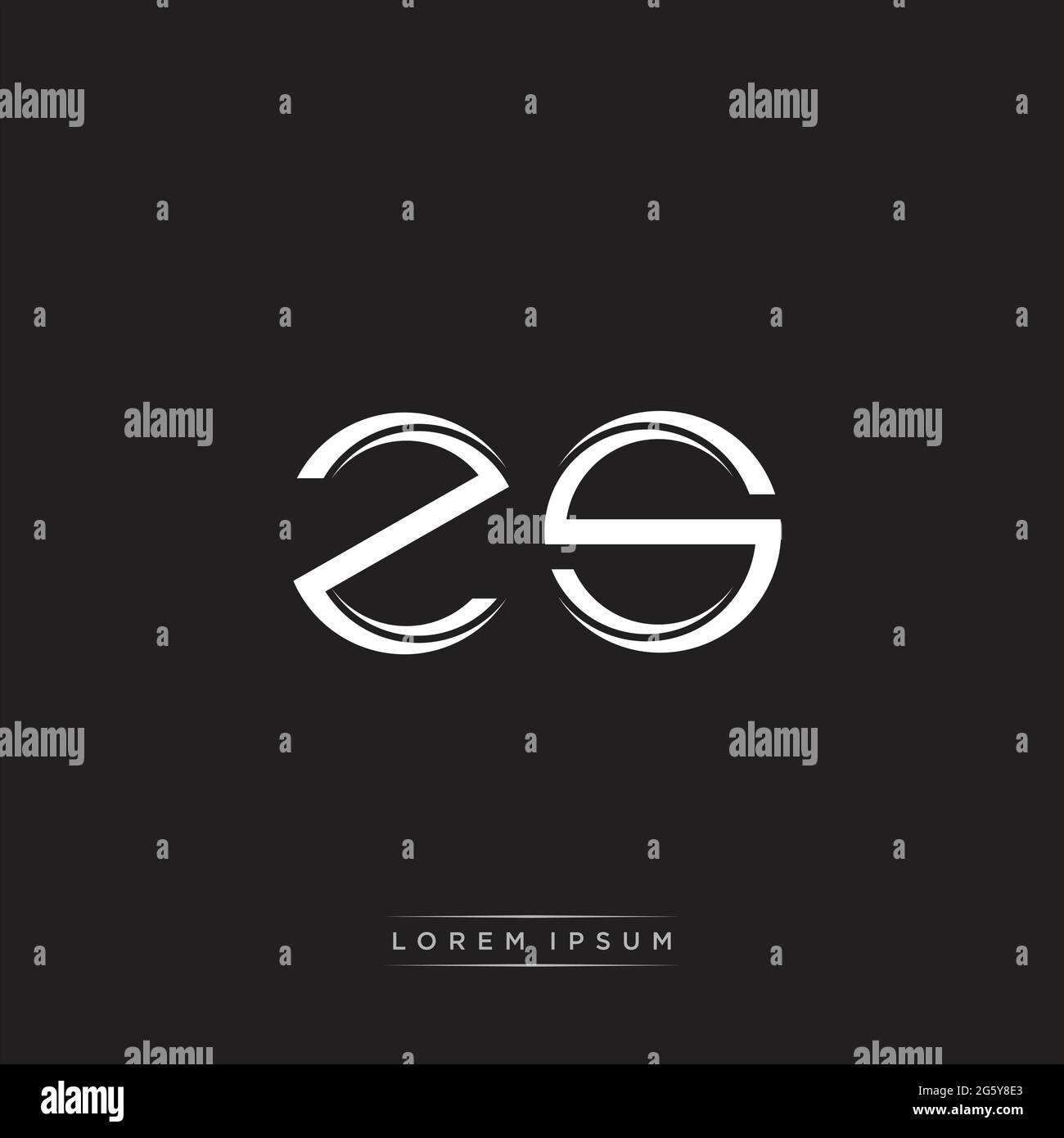 Initial Letter Split Lowercase Logo Modern Monogram Template Isolated on Black White colors with ...