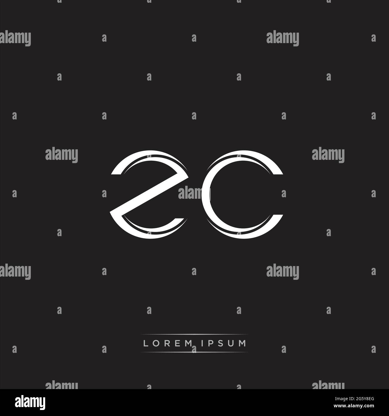 Initial Letter Split Lowercase Logo Modern Monogram Template Isolated on Black White colors with ...