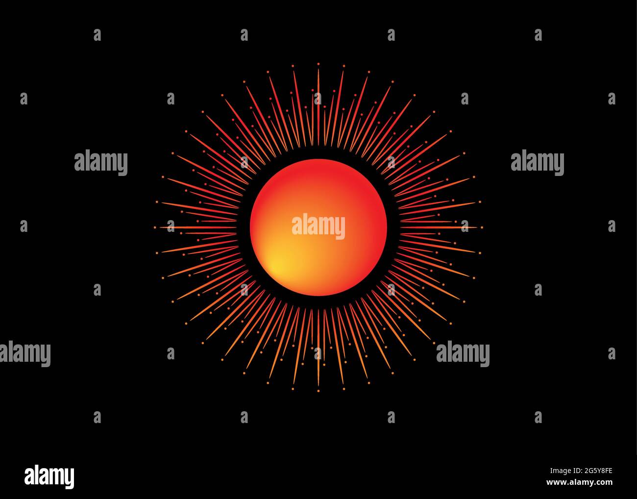 Round black sun rays Stock Vector Images - Alamy