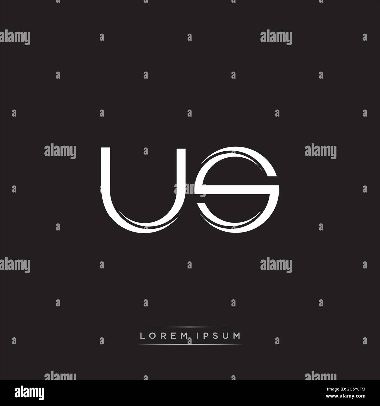 Initial Letter Split Lowercase Logo Modern Monogram Template Isolated on Black White colors with ...