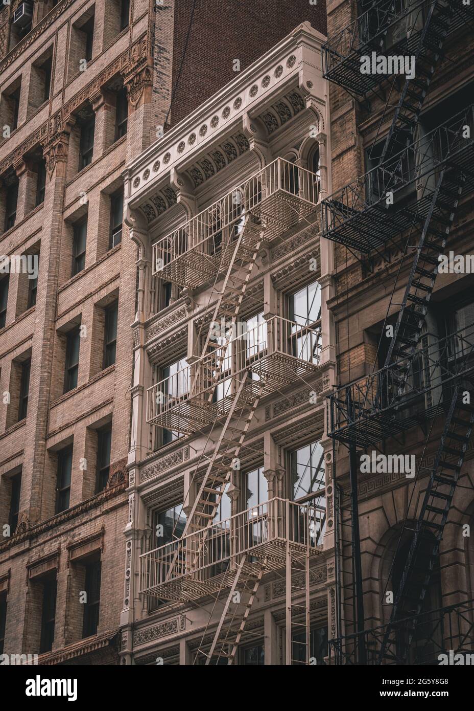 Architecture and fire escapes in Soho, Manhattan, New York City Stock ...