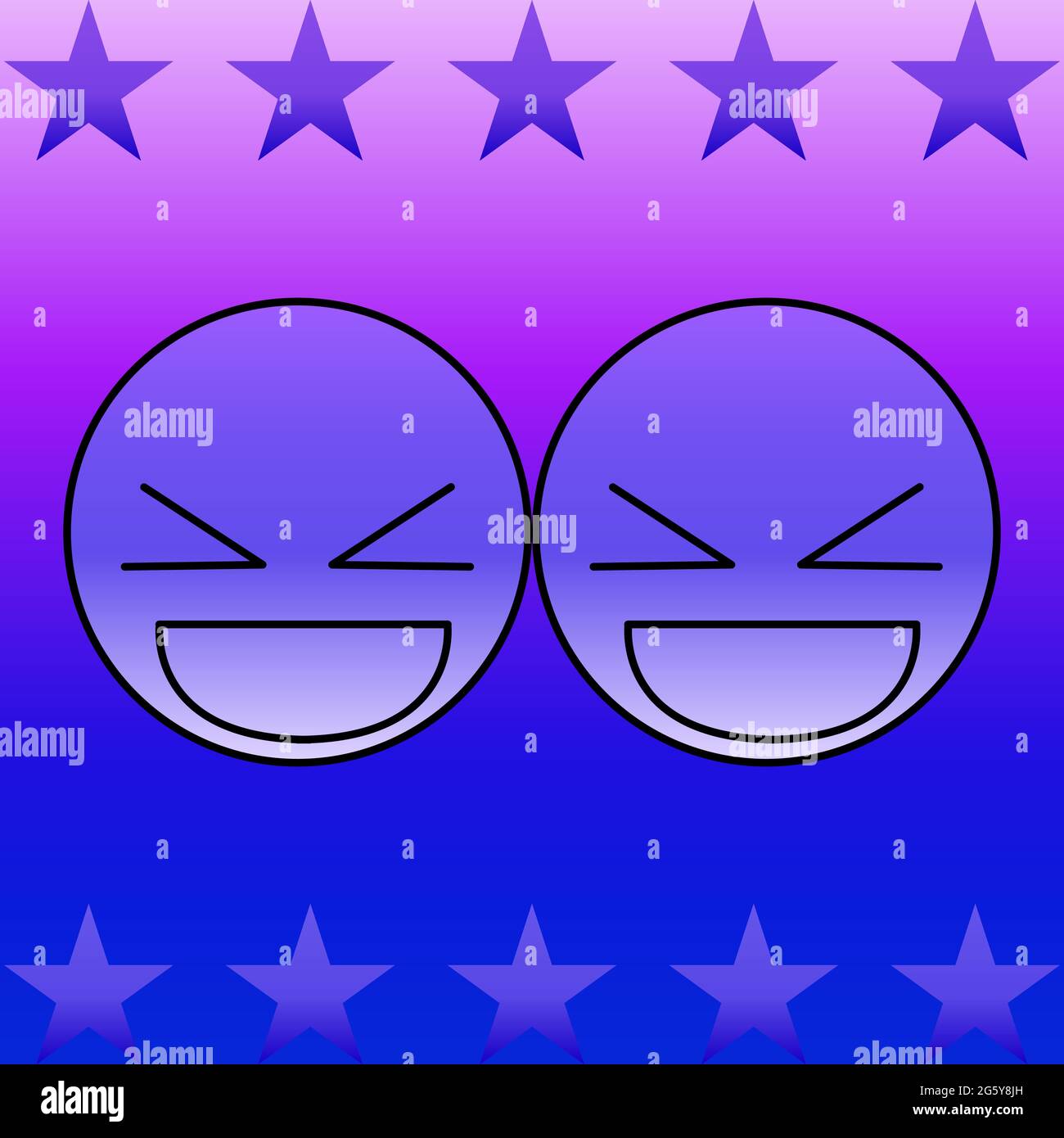 Happy emotion face in purple with star 05 Stock Vector Image & Art - Alamy