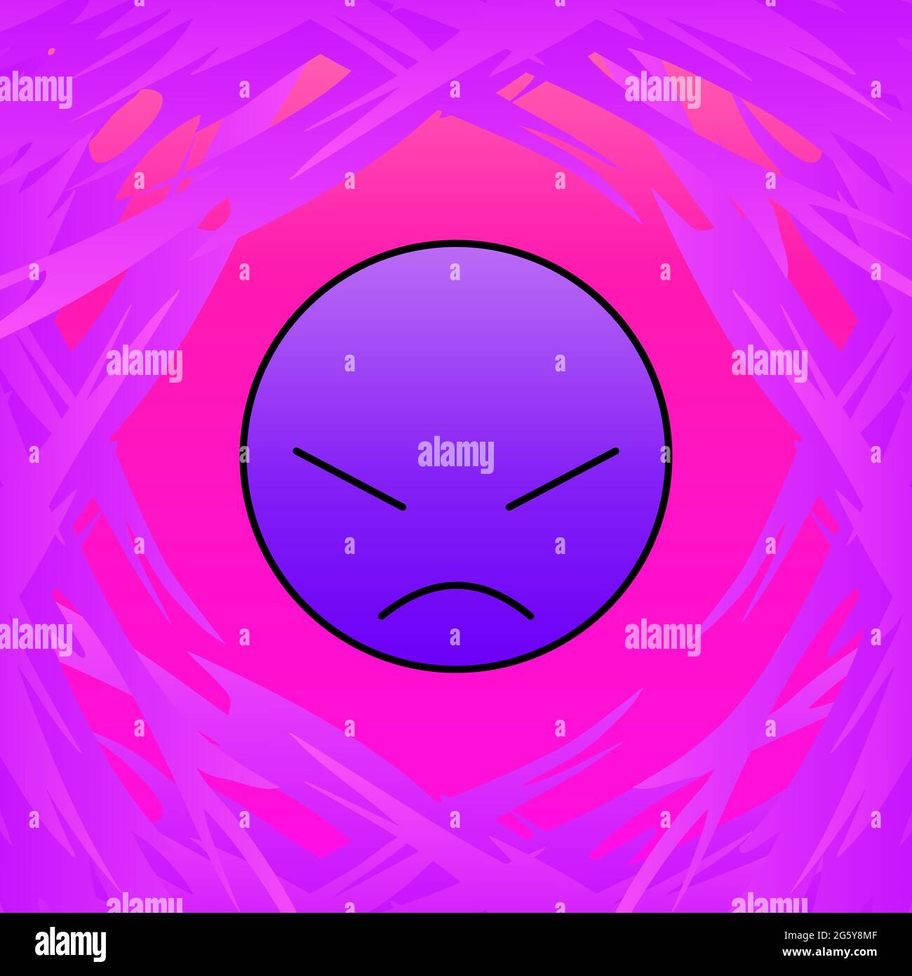 Angry face emoticon in Stock Vector Images - Alamy