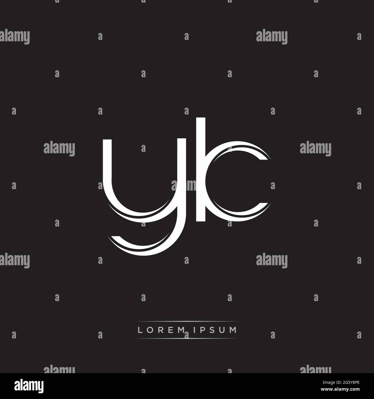 Initial Letter Split Lowercase Logo Modern Monogram Template Isolated on Black White colors with ...