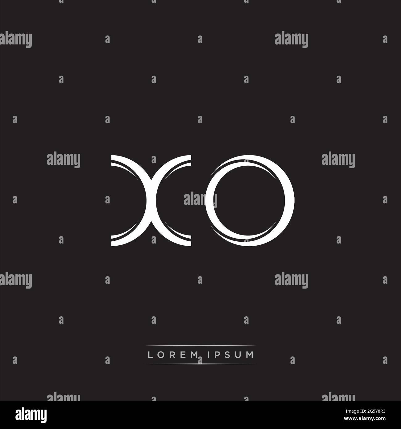 Initial Letter Split Lowercase Logo Modern Monogram Template Isolated on Black White colors with ...