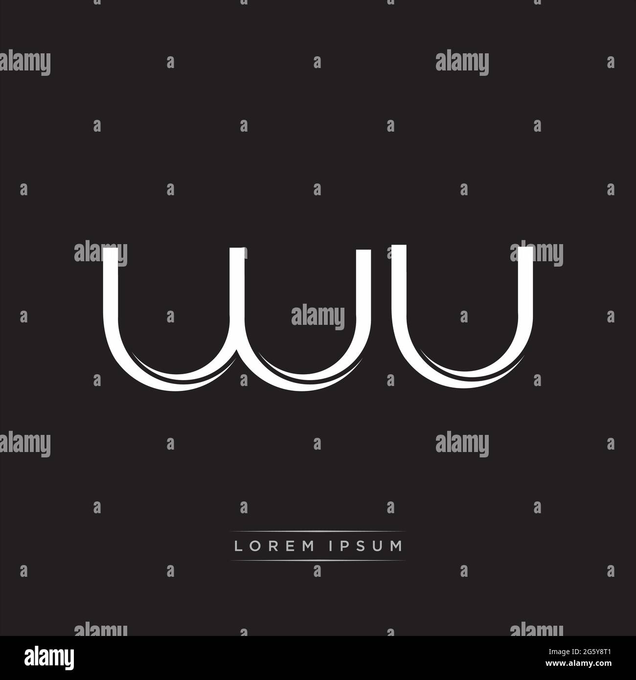 Initial Letter Split Lowercase Logo Modern Monogram Template Isolated on Black White colors with ...
