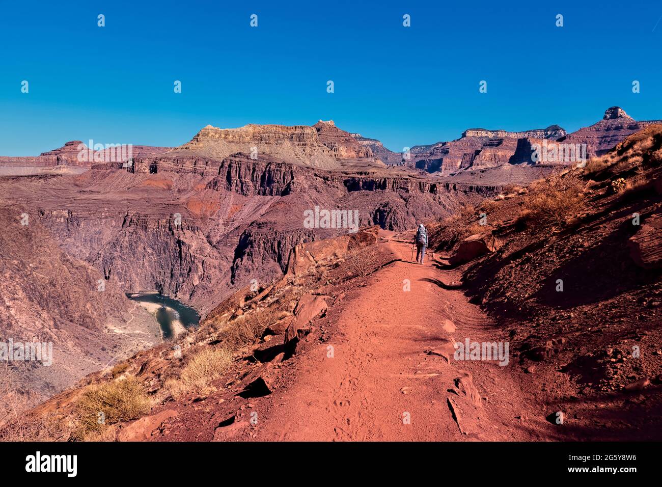 The view descending the North Kaibab Trail, Grand Canyon National Park ...