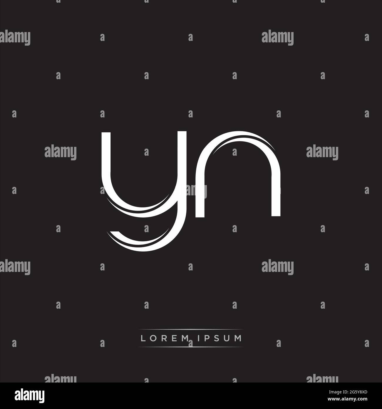 Initial Letter Split Lowercase Logo Modern Monogram Template Isolated on Black White colors with ...