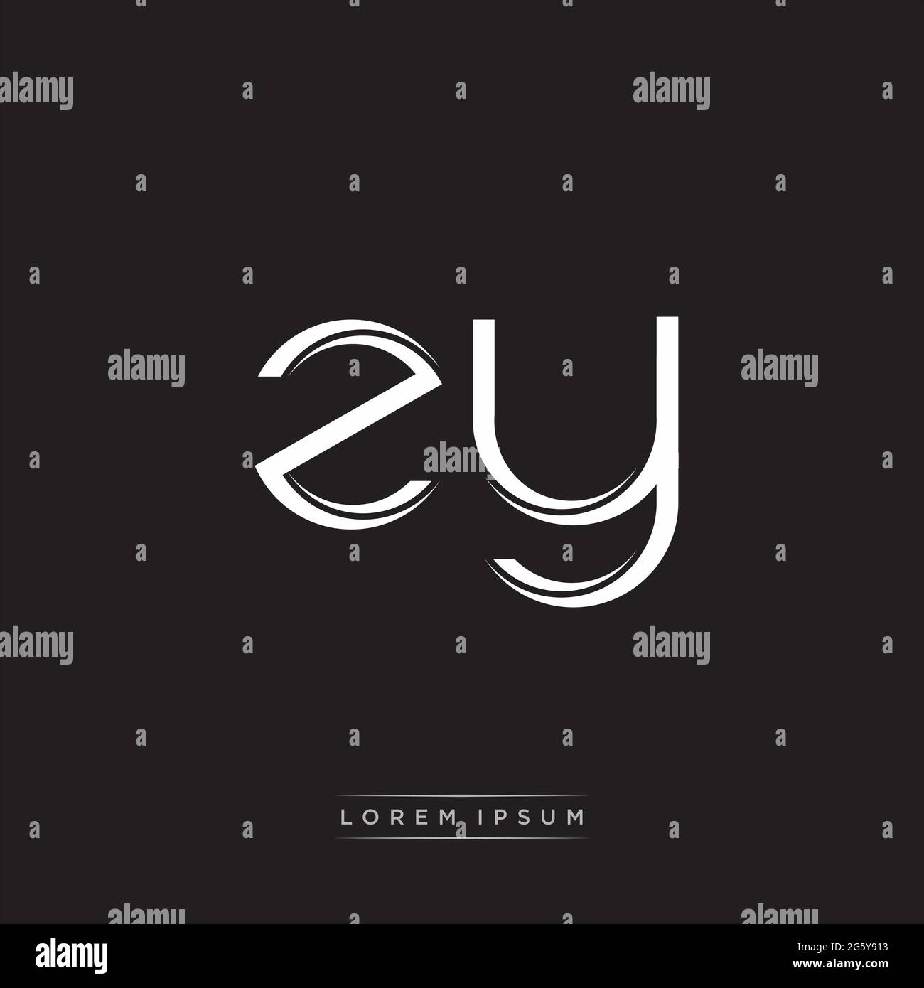 Initial Letter Split Lowercase Logo Modern Monogram Template Isolated on Black White colors with ...