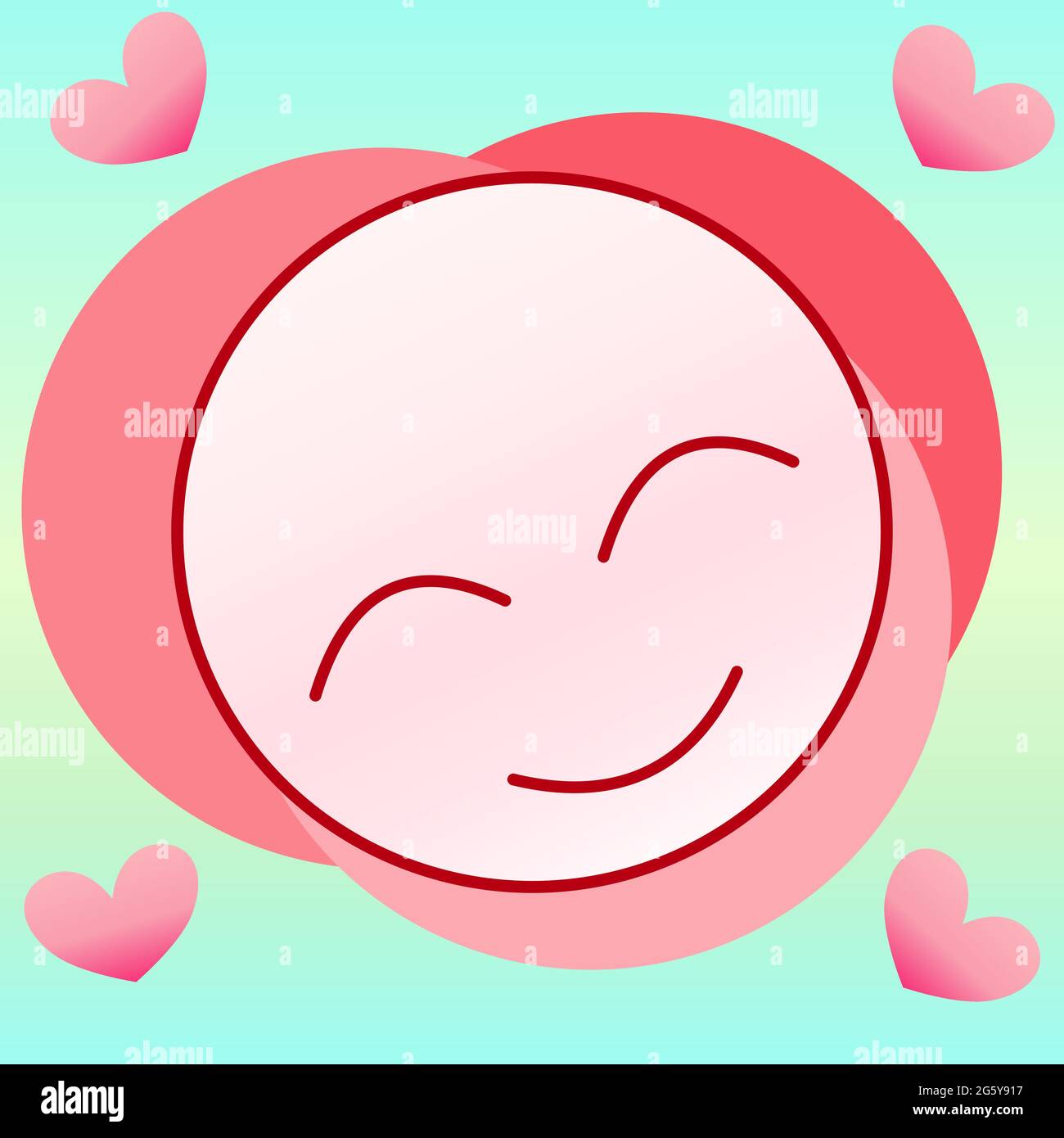 Love emotion face in red with heart 04 Stock Vector Image & Art - Alamy
