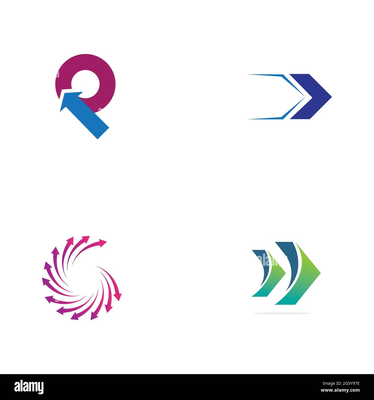 set of arrow logo business illustration design Stock Vector Image & Art ...