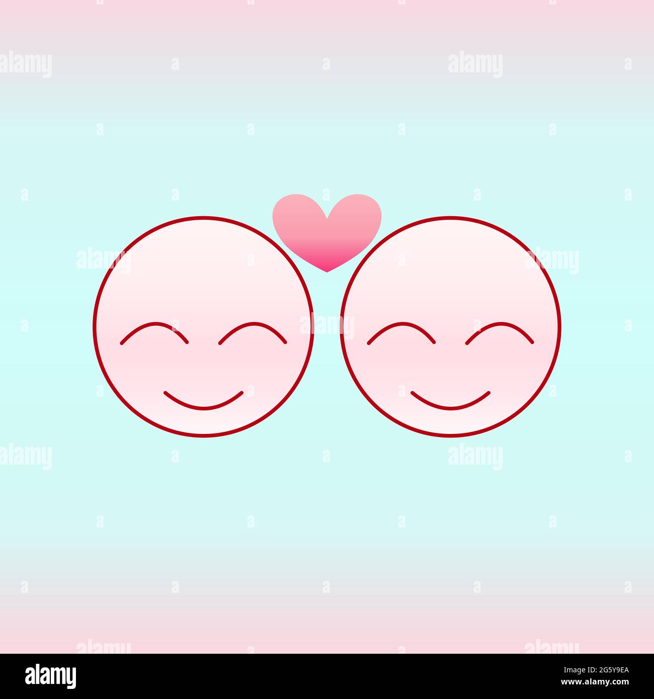 Love emotion face in red with heart 02 Stock Vector Image & Art - Alamy