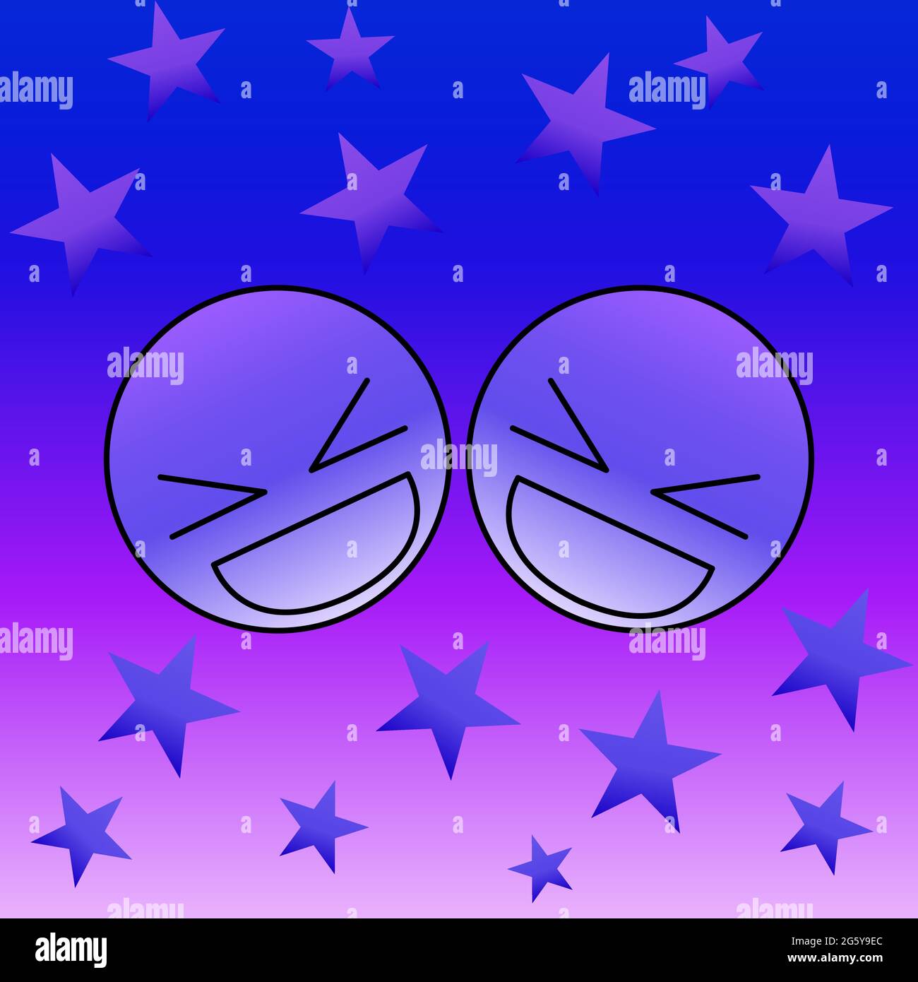 Happy emotion face in purple with star 06 Stock Vector Image & Art - Alamy