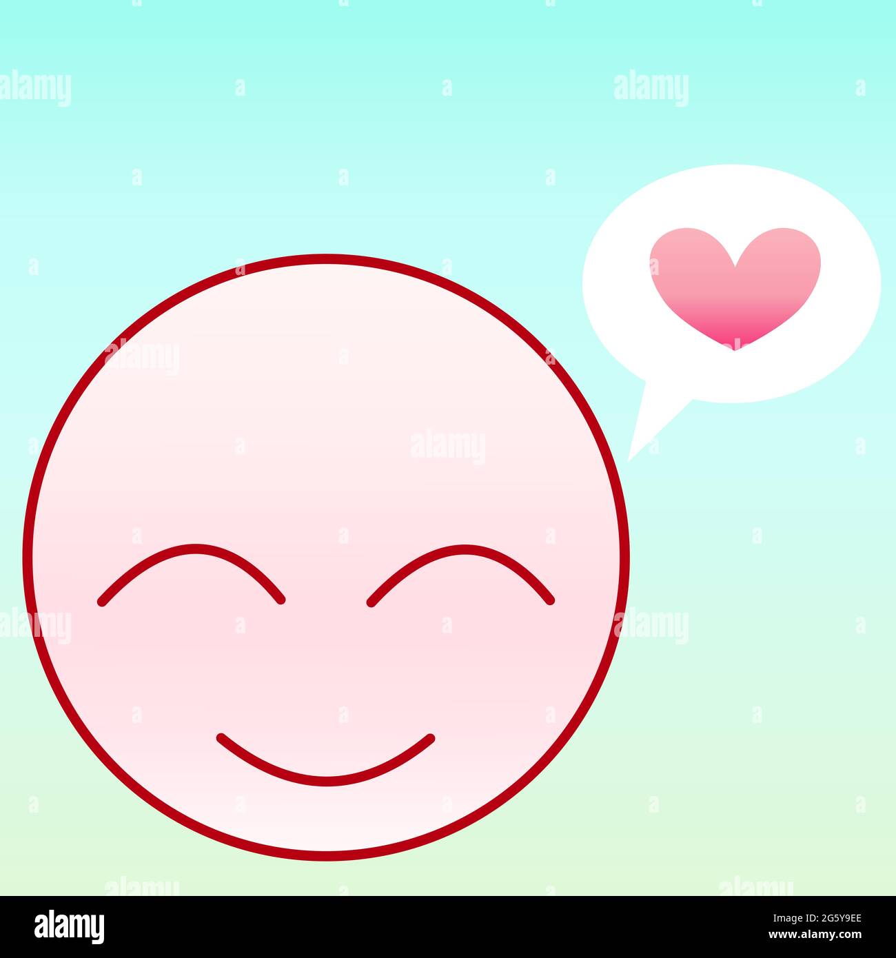 Love emotion face in red with heart 08 Stock Vector Image & Art - Alamy