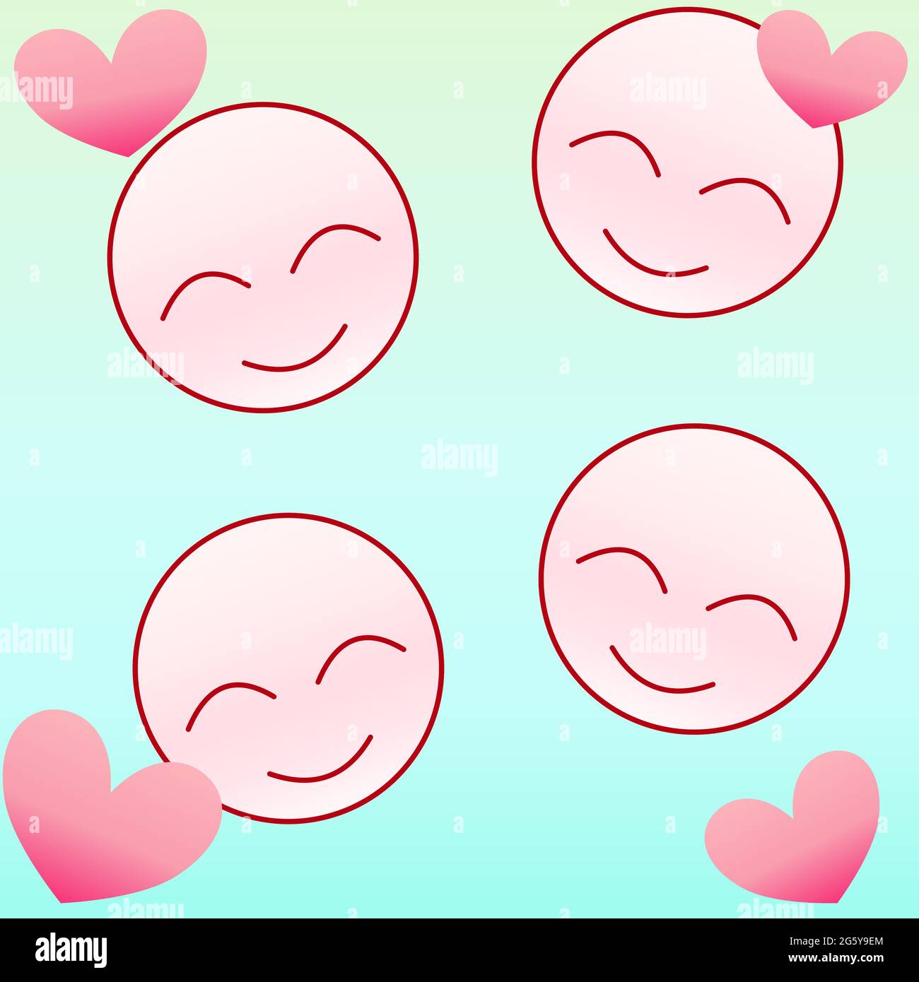 Love emotion face in red with heart 06 Stock Vector Image & Art - Alamy