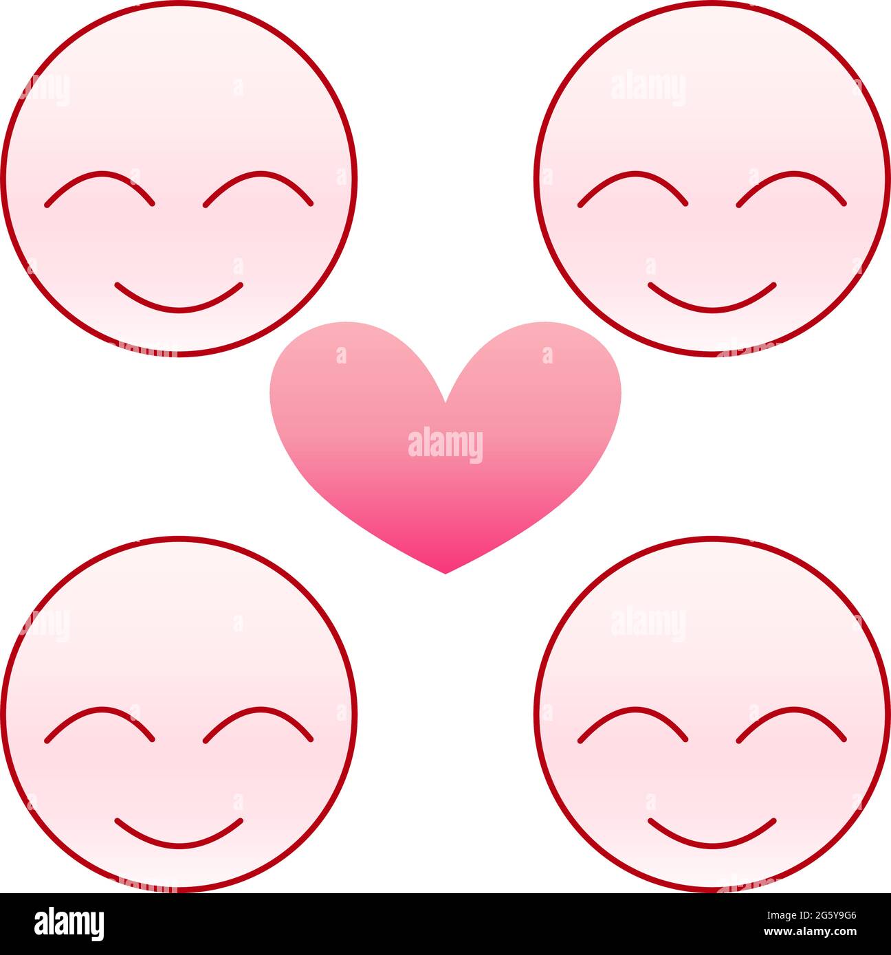 Love emotion face in red with heart 05 Stock Vector Image & Art - Alamy