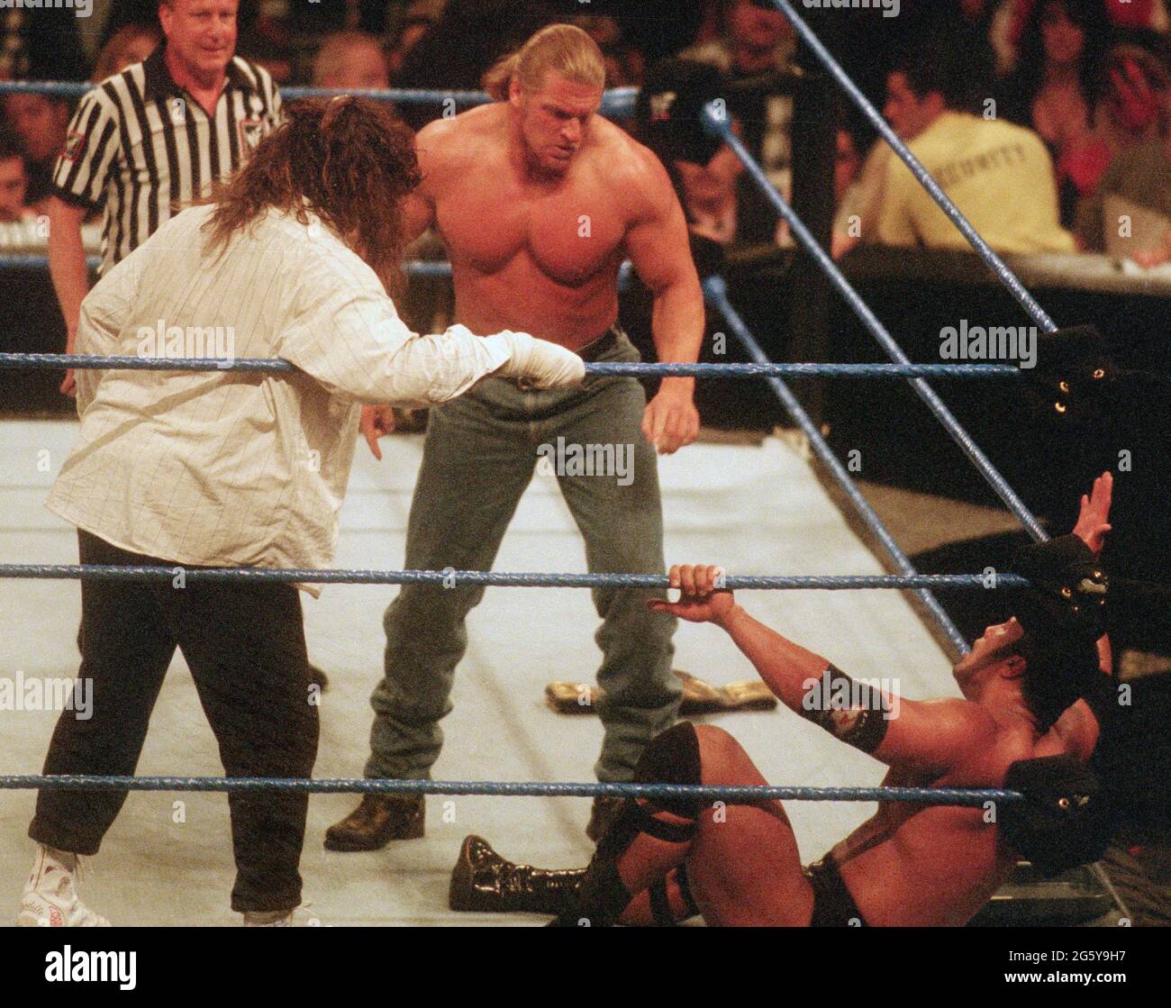 Triple H Mike Foley The Rock 1998 Photo by John Barrett/PHOTOlink Stock ...