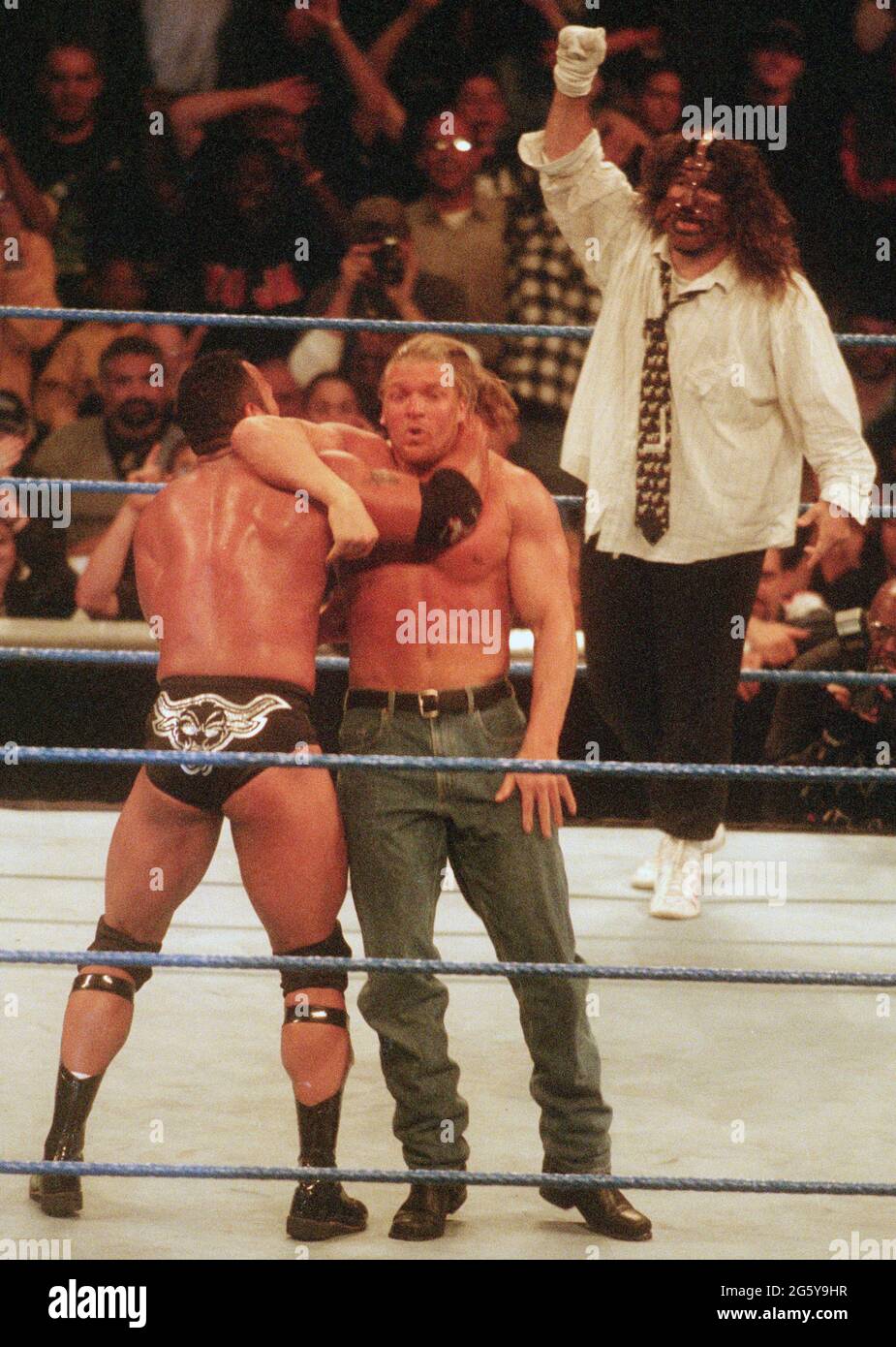 The Rock Triple H Mike Foley 1998 Photo by John Barrett/PHOTOlink Stock ...