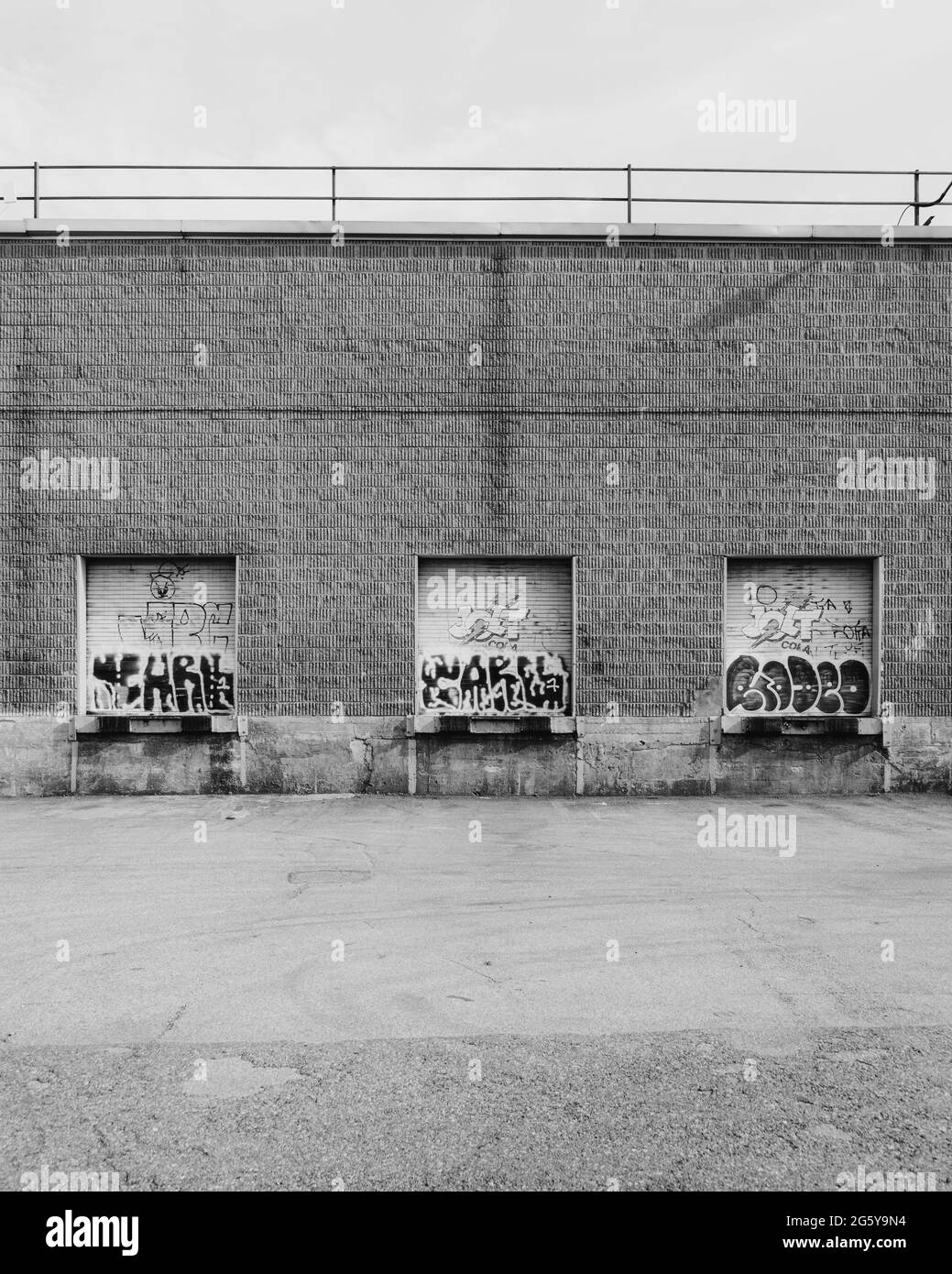 Loading docks in an industrial area of East Williamsburg, Brooklyn, New ...