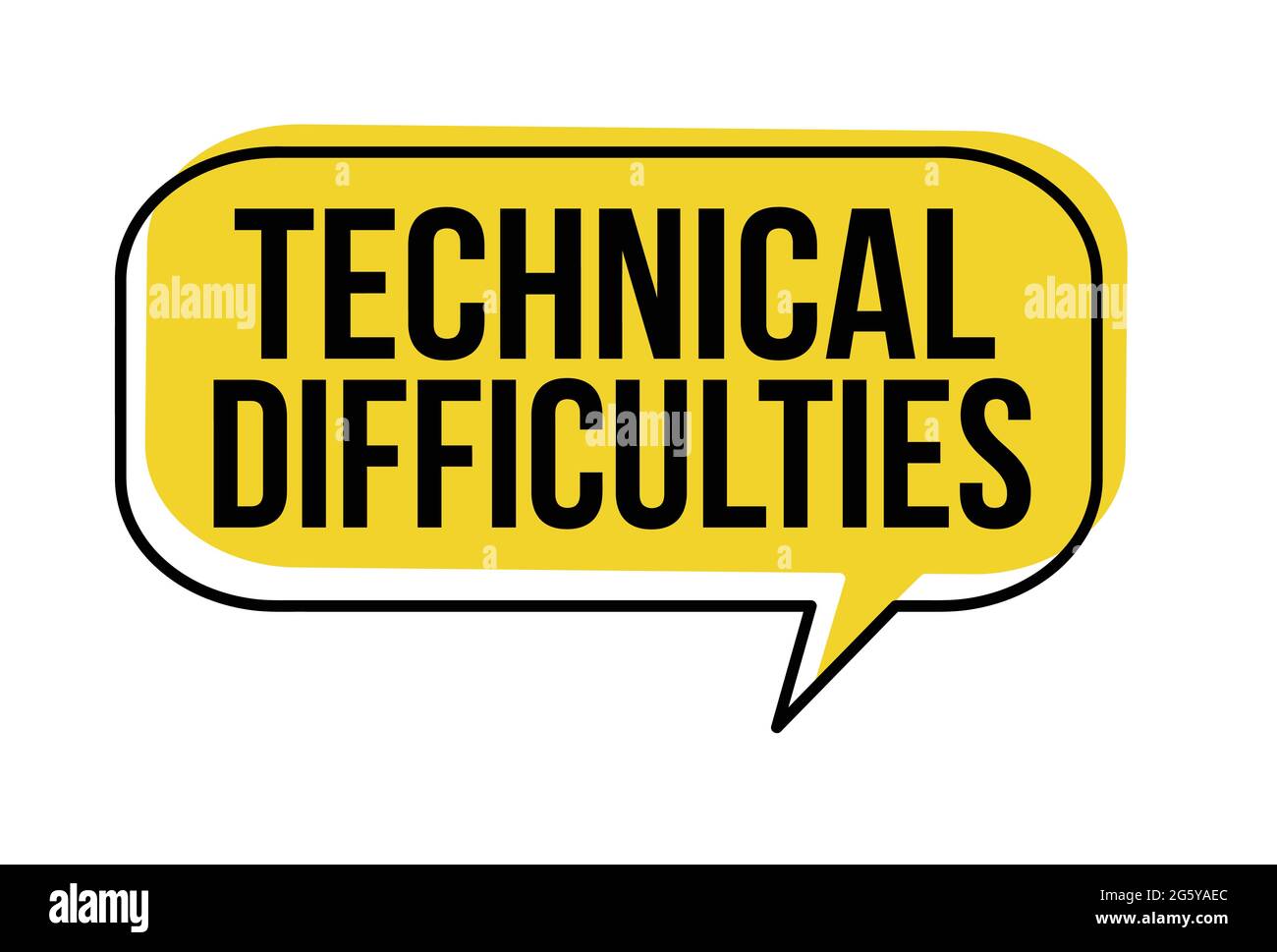 Technical difficulties speech bubble on white background, vector ...