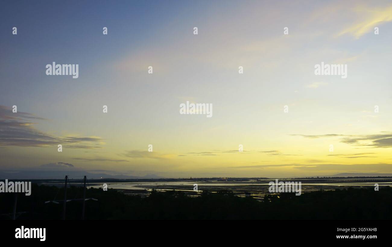 Landscape of the sky at sunrise from the top of the building Stock ...